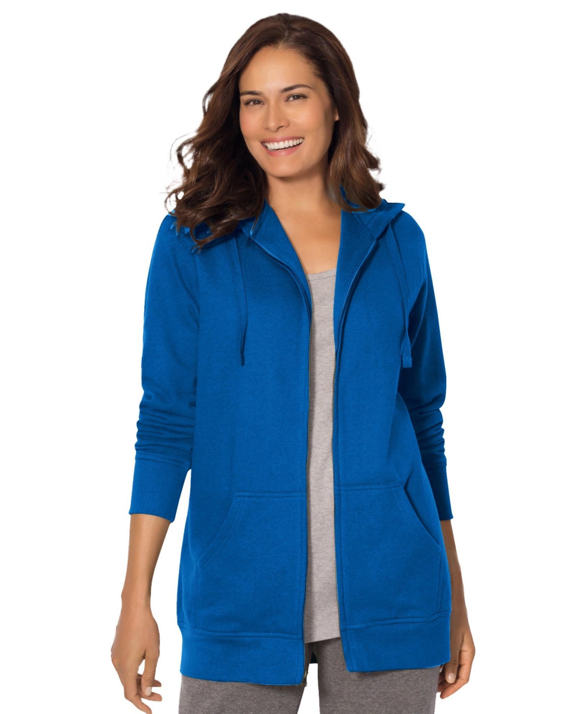 Click here for Woman Within Plus Size Better Fleece Zip-Front Hoo... prices