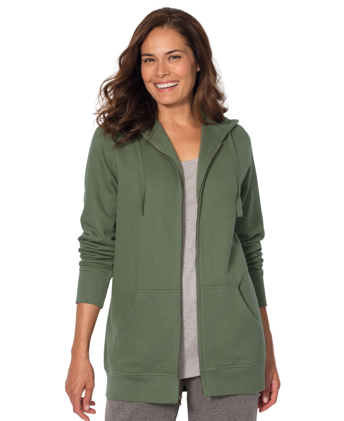 Click here for Woman Within Plus Size Better Fleece Zip-Front Hoo... prices