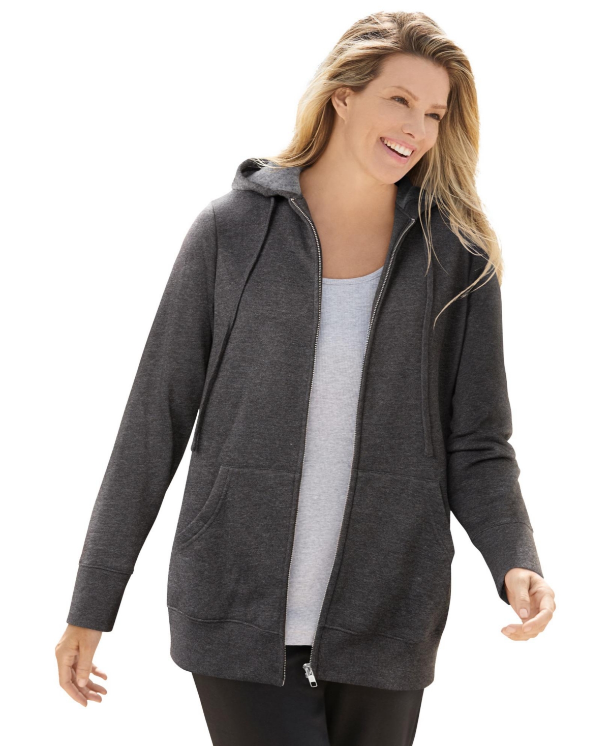 Click here for Woman Within Plus Size Within Better Fleece Zip-Fr... prices