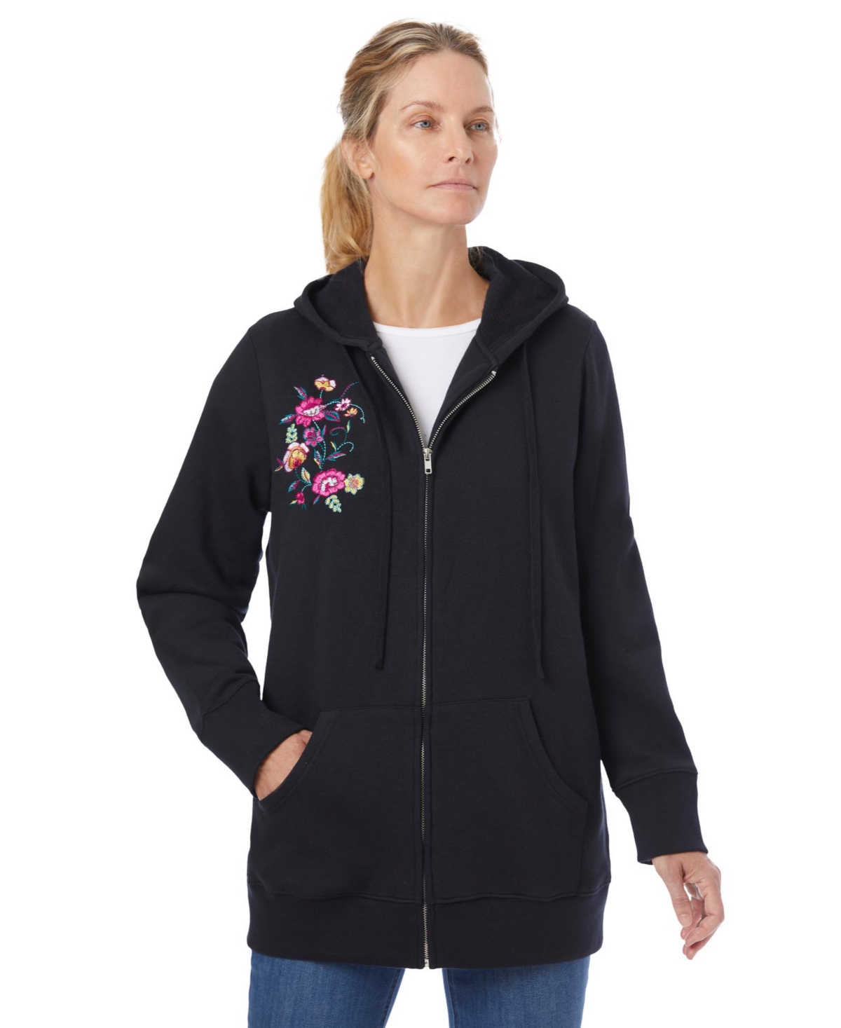 Click here for Woman Within Plus Size Better Fleece Zip-Front Hoo... prices
