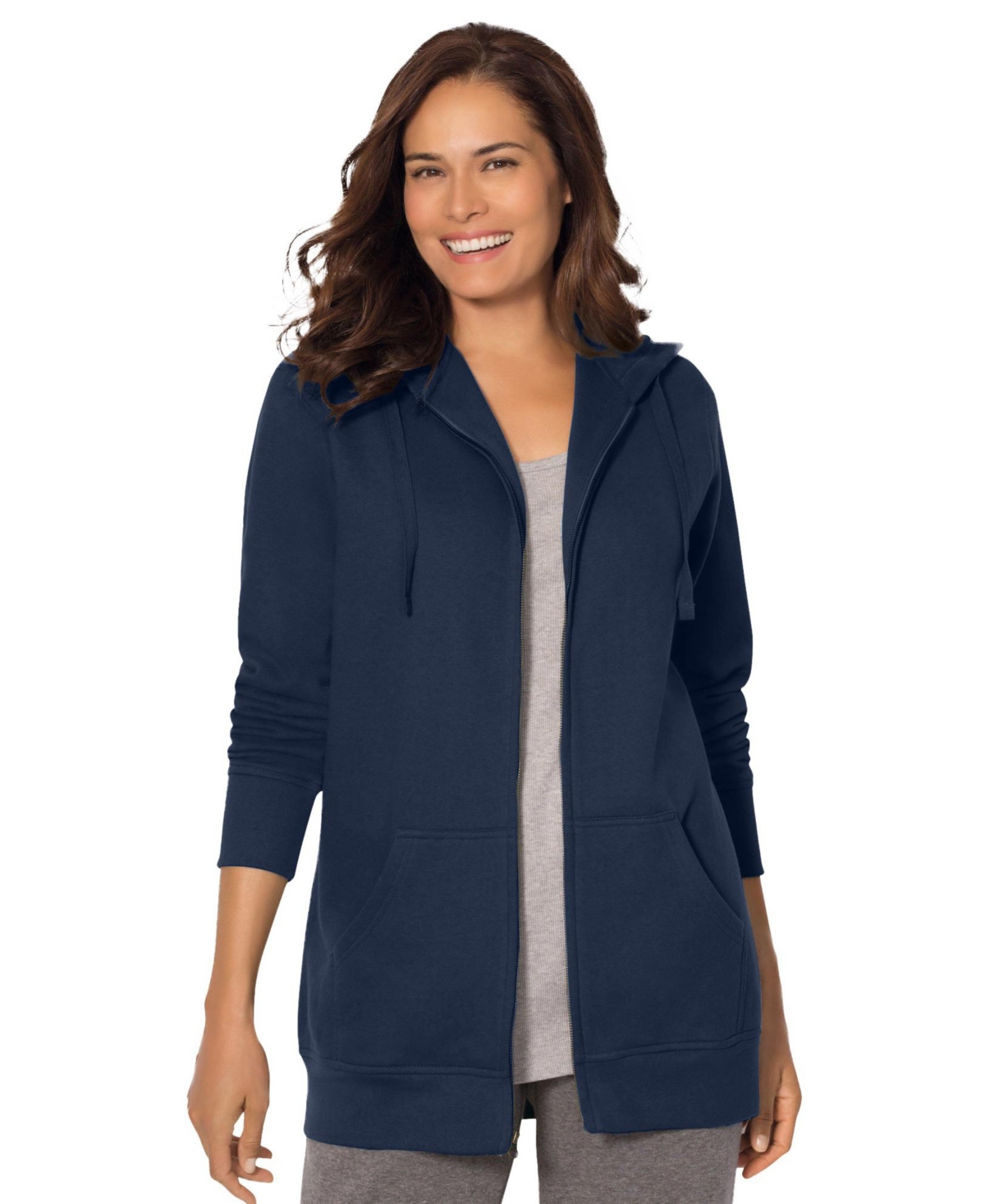 Click here for Woman Within Plus Size Within Better Fleece Zip-Fr... prices