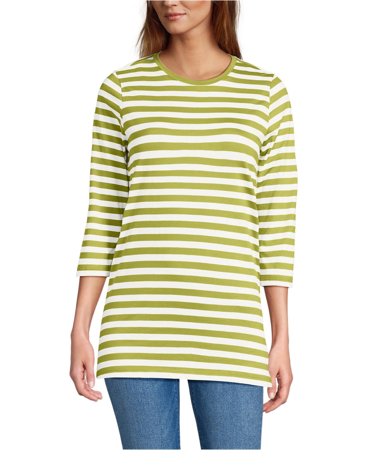 Click here for Lands End Womens Petite 3/4 Sleeve Cotton Supima T... prices