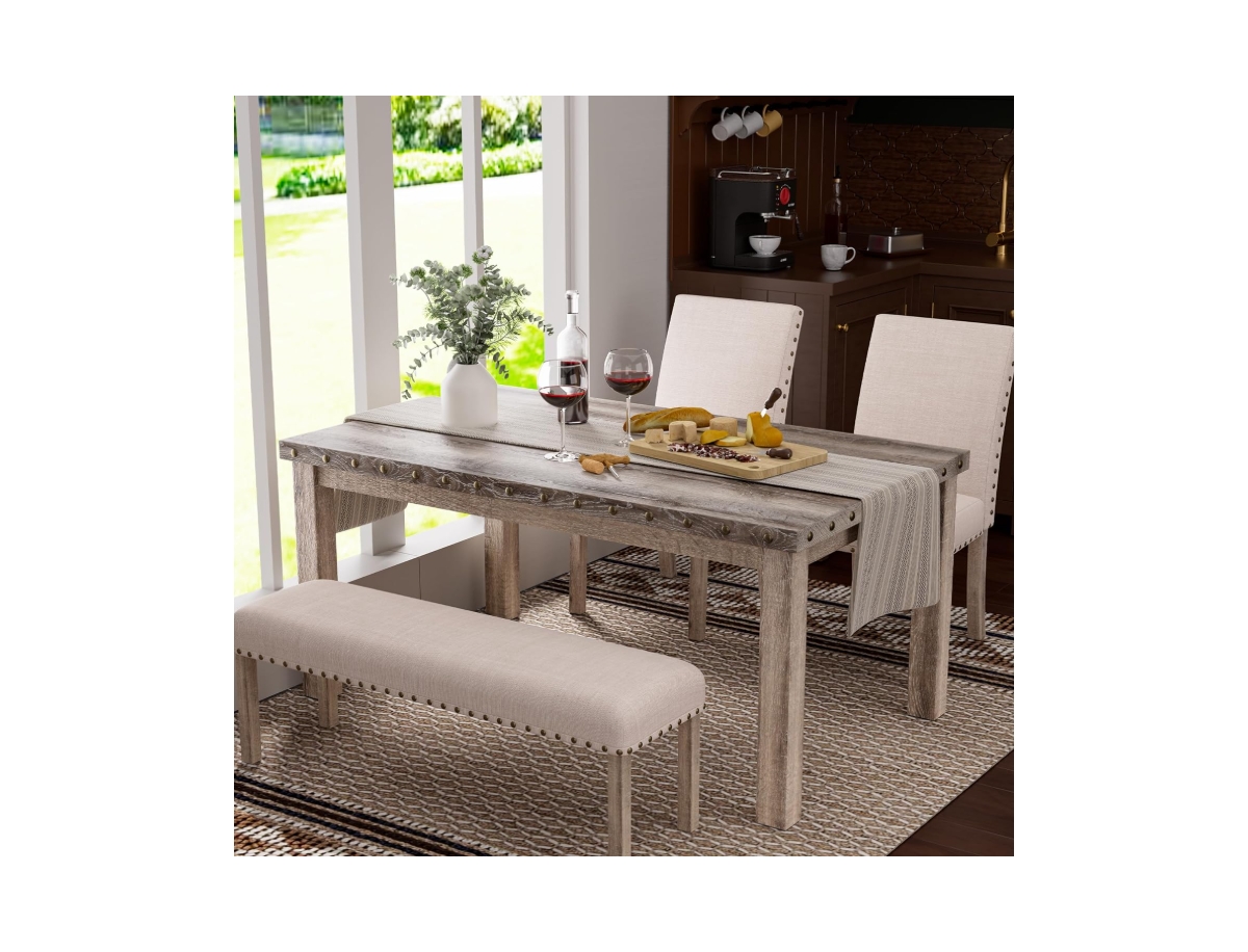 Click here for Morden Fort Farmhouse Dining Table Set for 4  Rust... prices