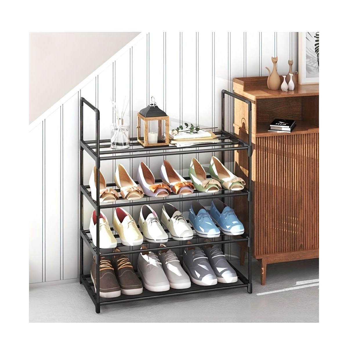 Click here for 4-Tier Large Capacity Shoe Rack Sturdy Stackable O... prices