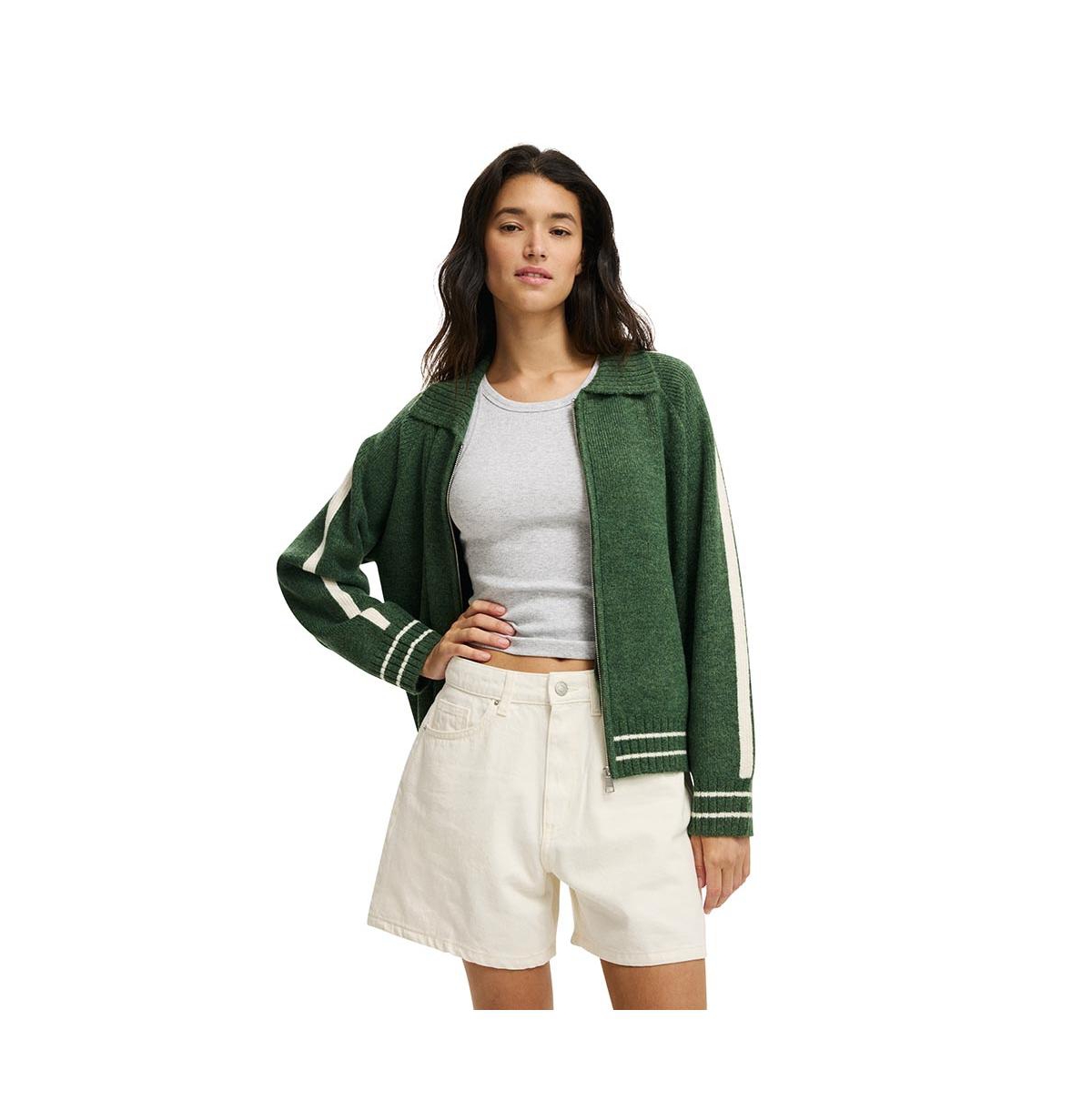Click here for Cotton On Womens Knit Bomber - Treetop green prices