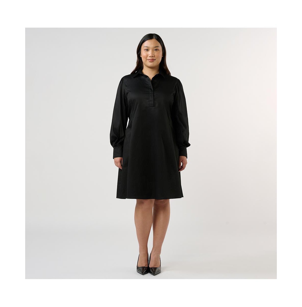 Click here for Estelle Womens Asher Cotton Shirt Dress - Black prices