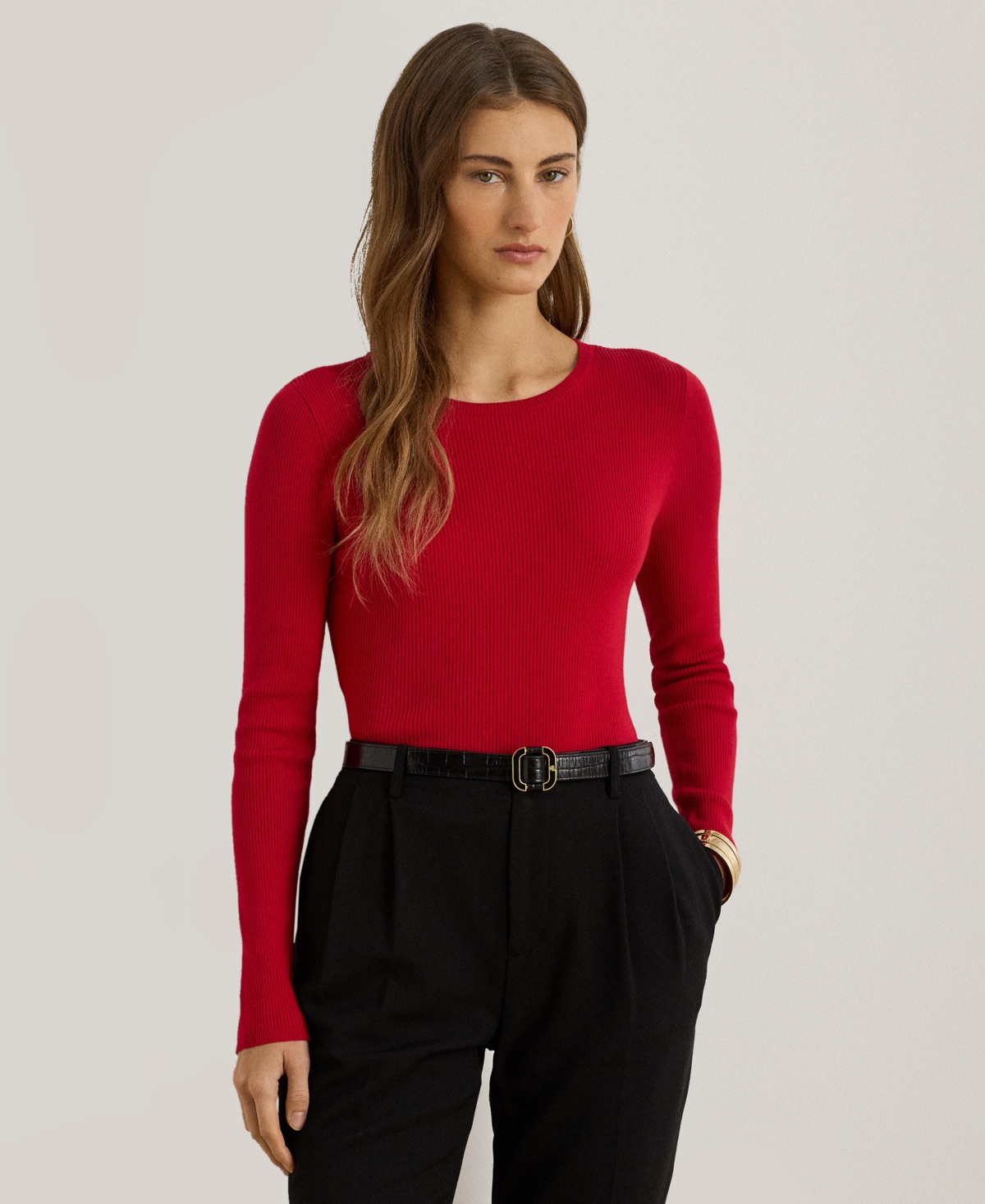Lauren Ralph Lauren Womens Crewneck Sweater - Ralph Red