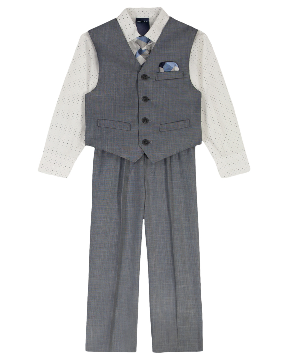 Click here for Nautica Boys 2T-7 4-Piece Deco Sharkskin Vest  Shi... prices