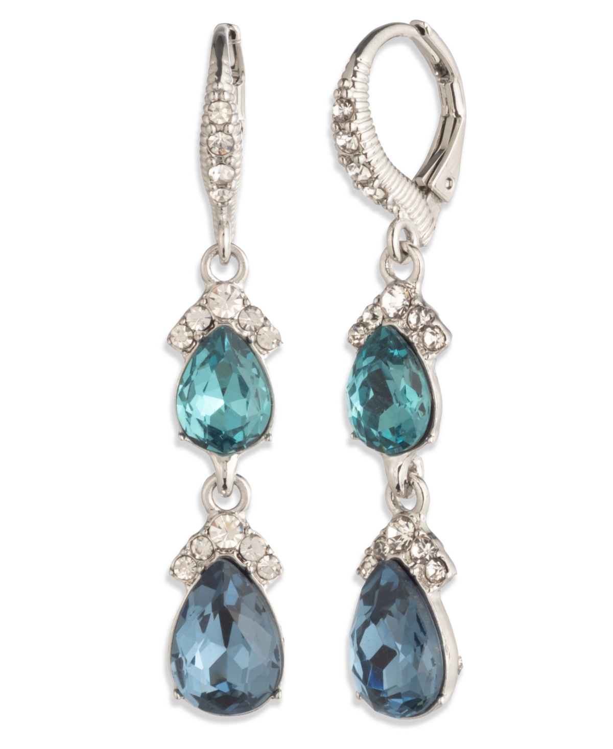 Click here for Givenchy Glass Stone Pear Drop Earrings - Light/Gr... prices