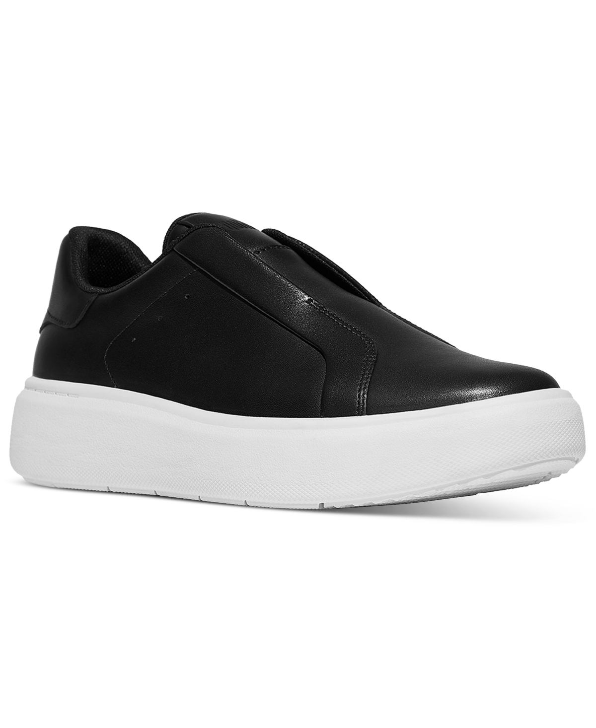 Click here for FitFlop Womens Rtg Leather Laceless Sneakers - Bla... prices
