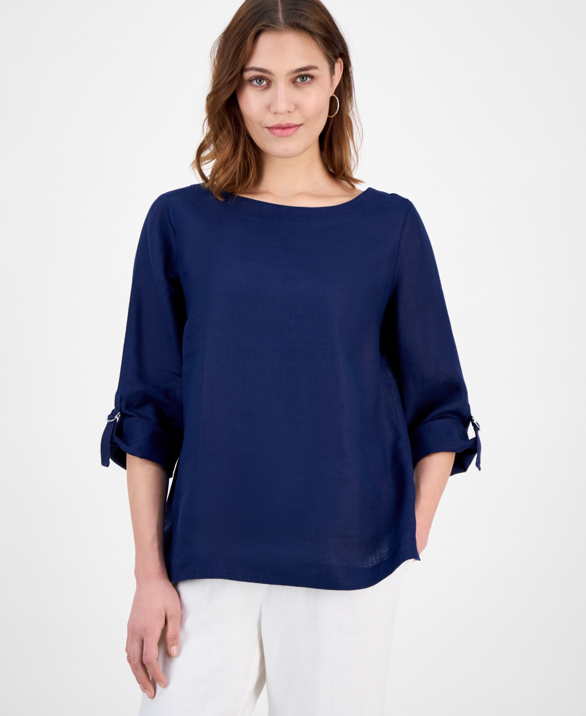 Click here for Charter Club Womens 100 Linen D-Ring Top  Created... prices