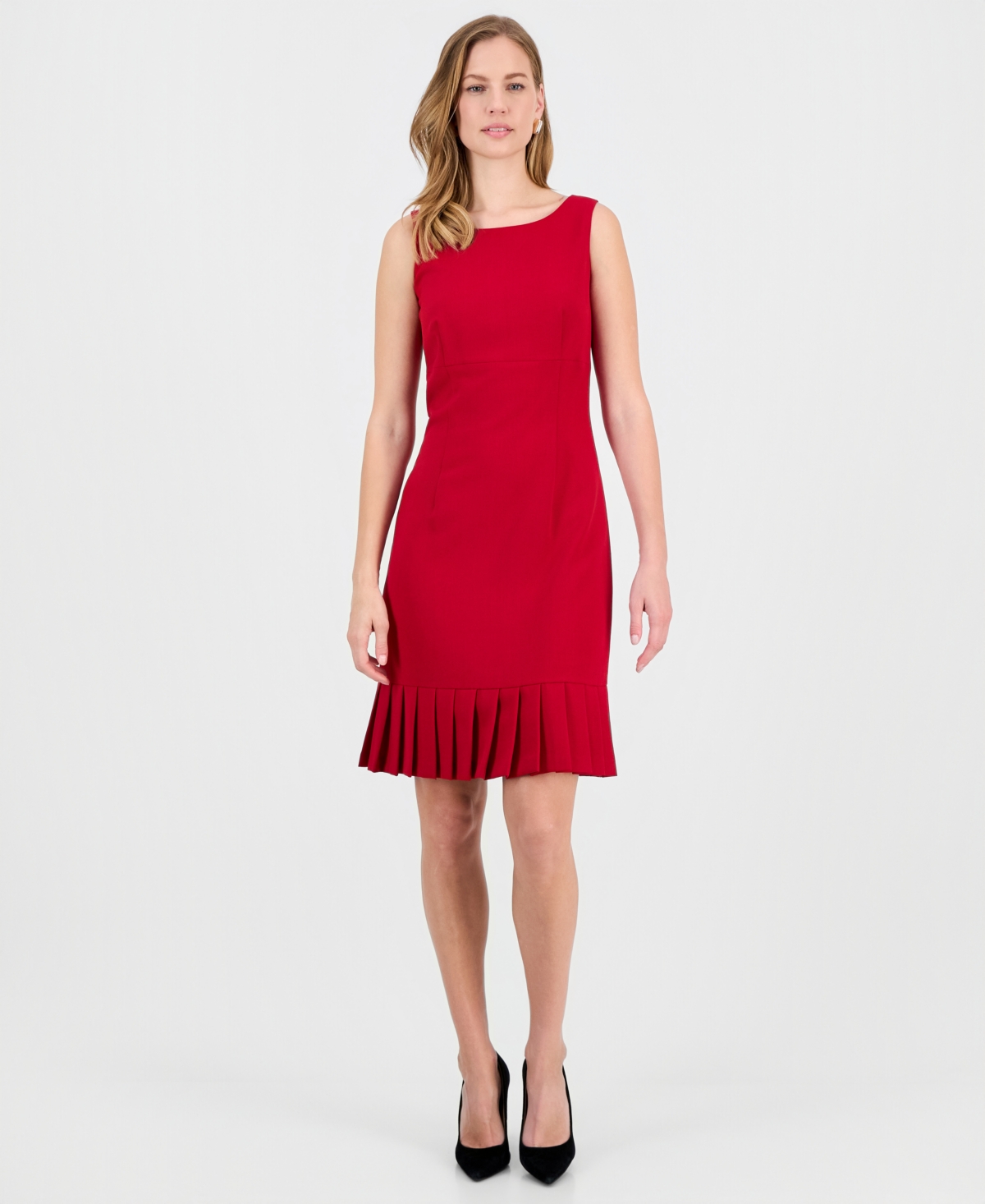 Click here for Kasper Petite Sleeveless Pleated-Hem Sheath Dress... prices