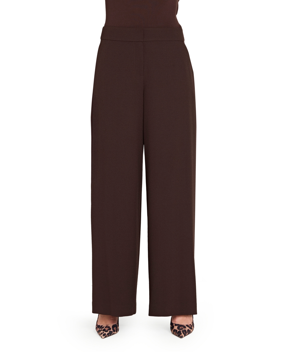Click here for Tahari Asl Womens Mid-Rise Wide Leg Pants - Espres... prices