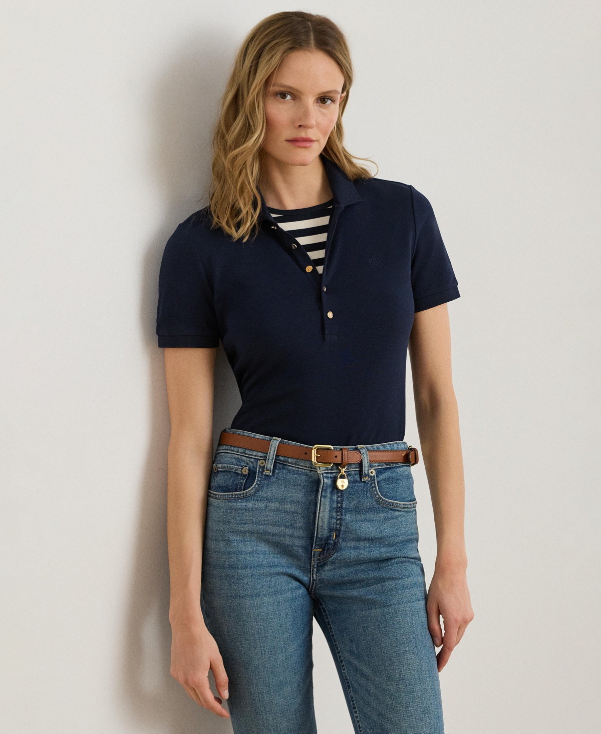 Click here for Lauren Ralph Lauren Pique Polo Shirt - Lauren Navy prices