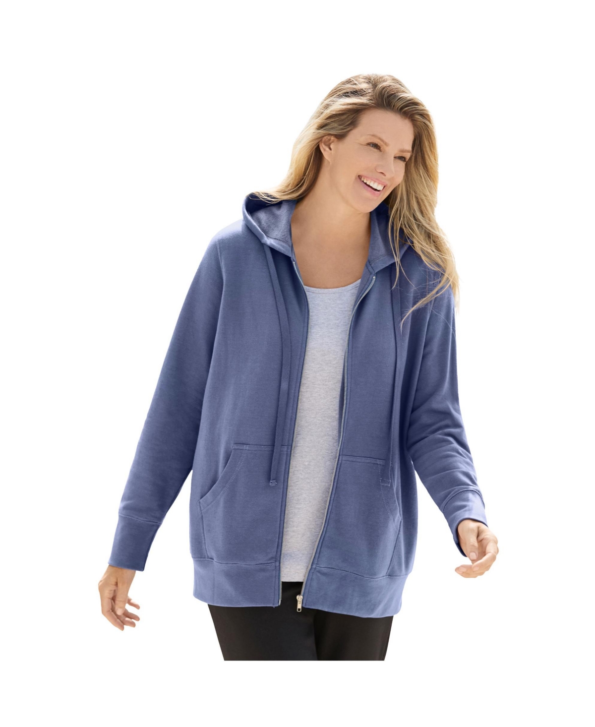 Click here for Woman Within Plus Size Within Better Fleece Zip-Fr... prices