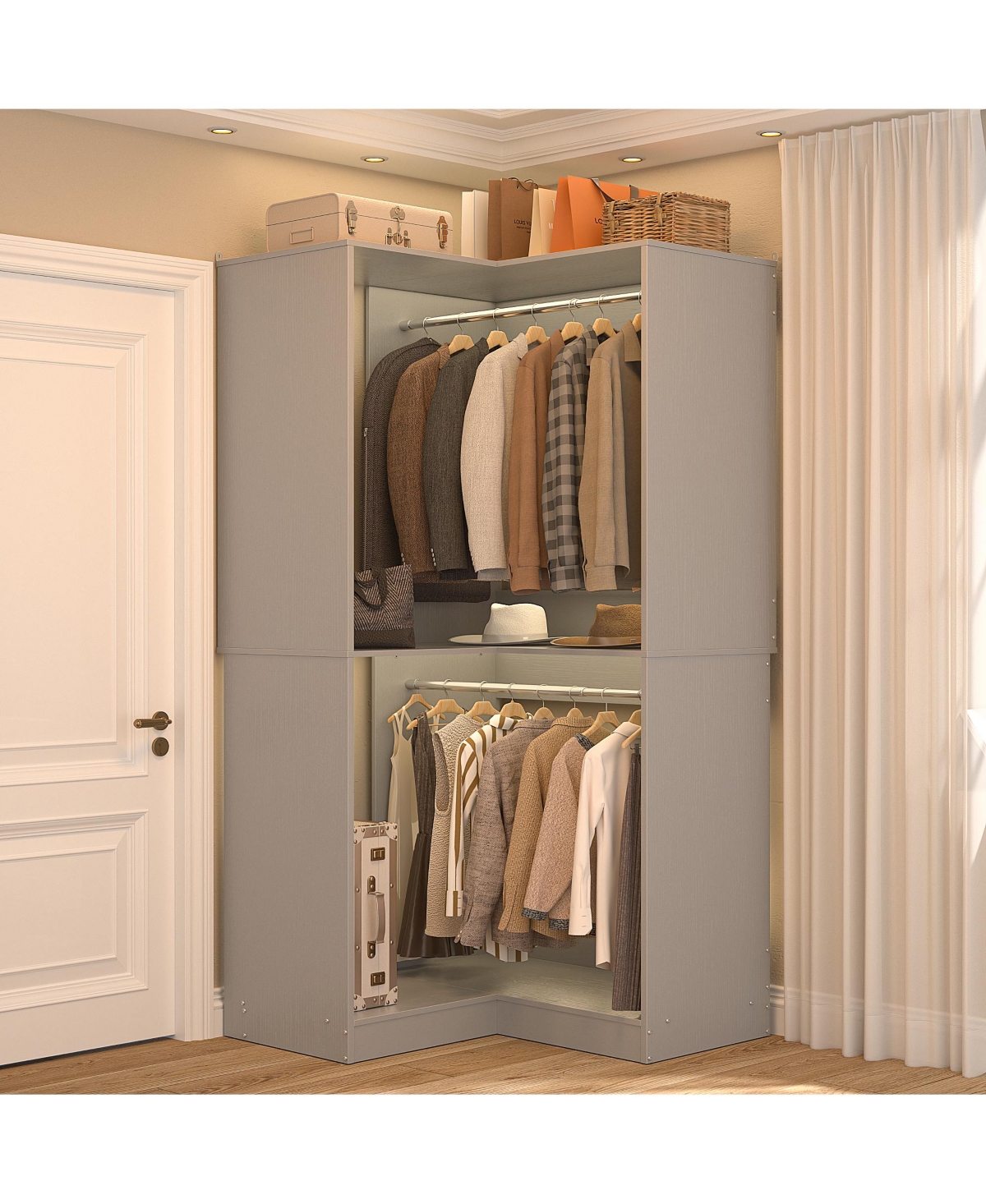 Click here for Aheaplus Freestanding Corner Closet Organizer with... prices