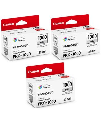 Canon 3 Pack PFI-1000PG Photo Gray LUCIA PRO ink for imagePROGRAF PRO ...
