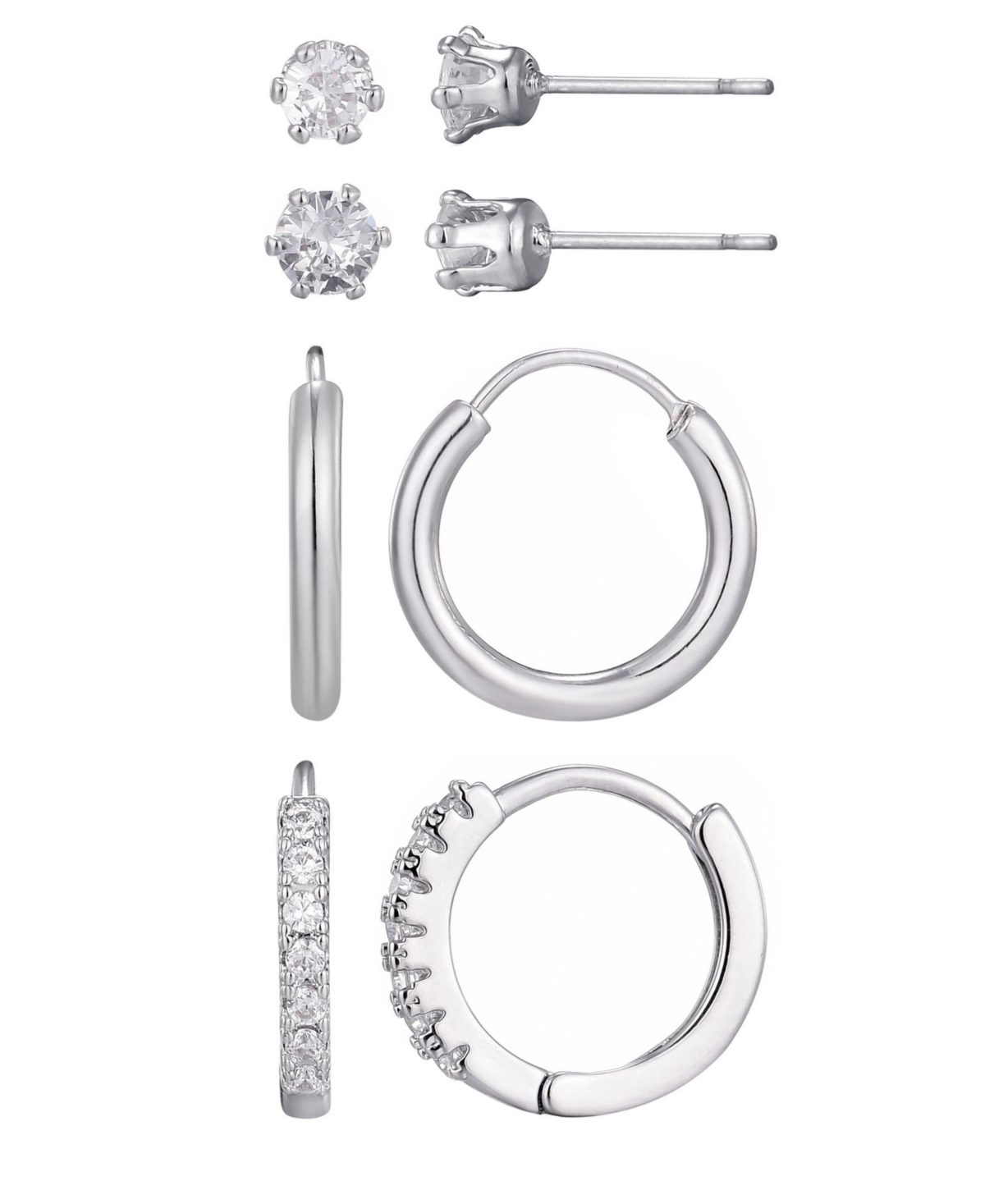 Click here for Adornia Silver Cz Hoop and Solitaire Stud Earrings... prices
