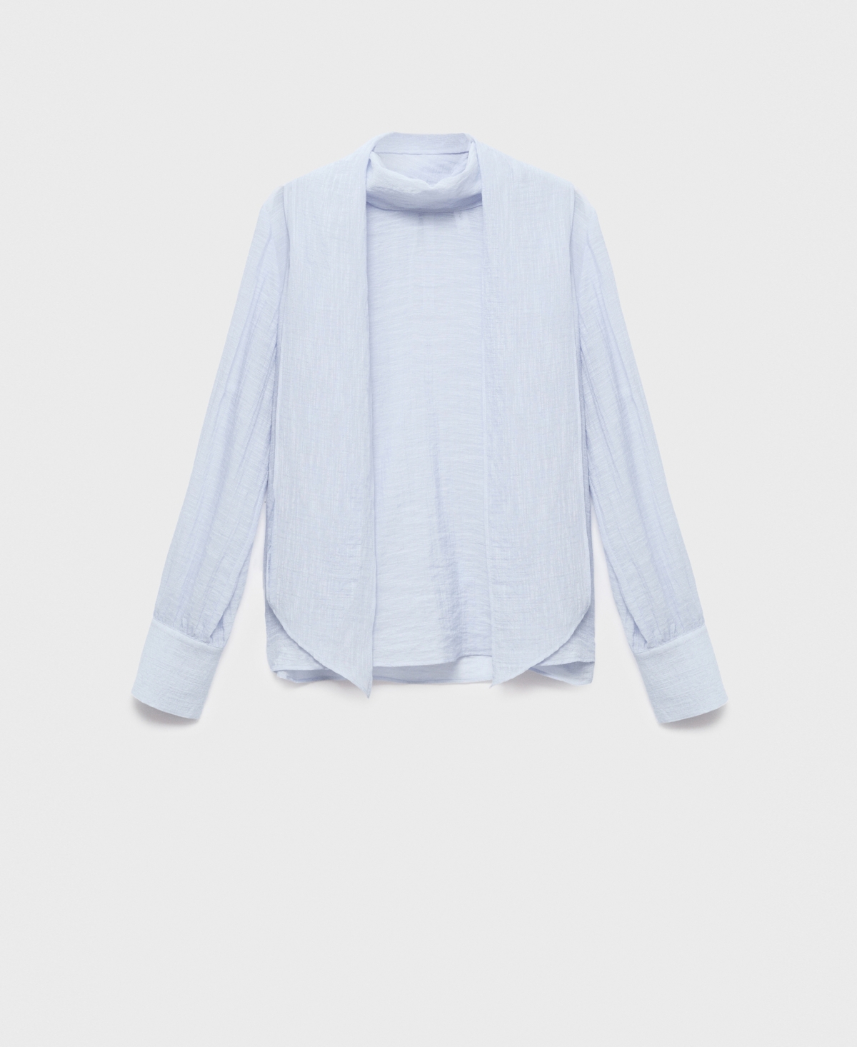 Click here for Mango Womens Foulard Detail Textured Blouse - Sky... prices
