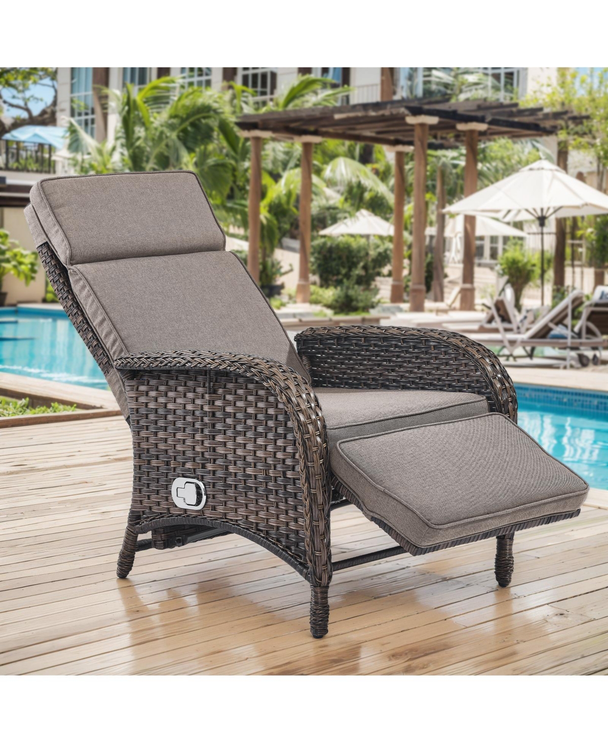 Click here for Gymojoy SleekArm Wicker 1-Piece Outdoor Chaise Lou... prices