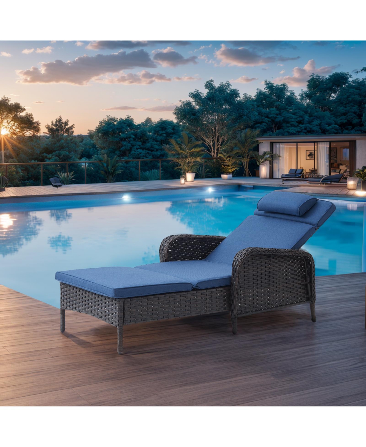 Click here for Gymojoy ArcLine Pe Wicker Outdoor Chaise Lounge Re... prices