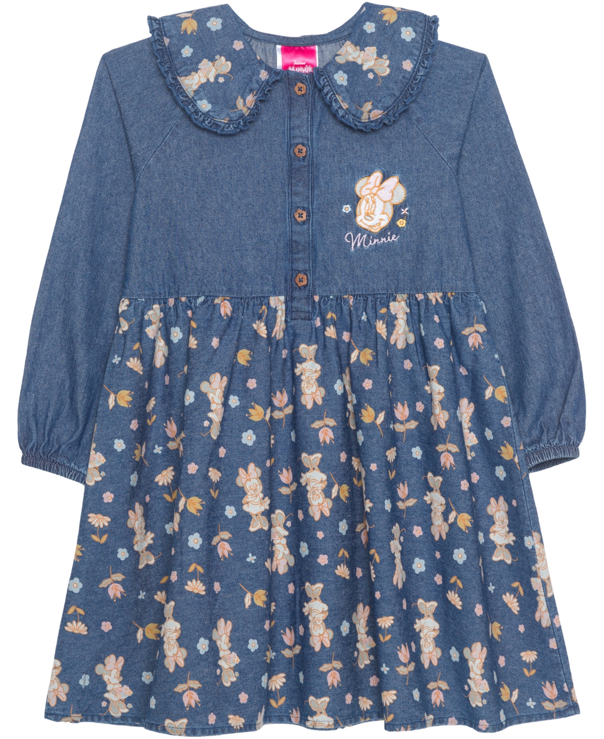 Click here for Hybrid Girls 2T-6X Minnie Flowers Dress - Blue prices