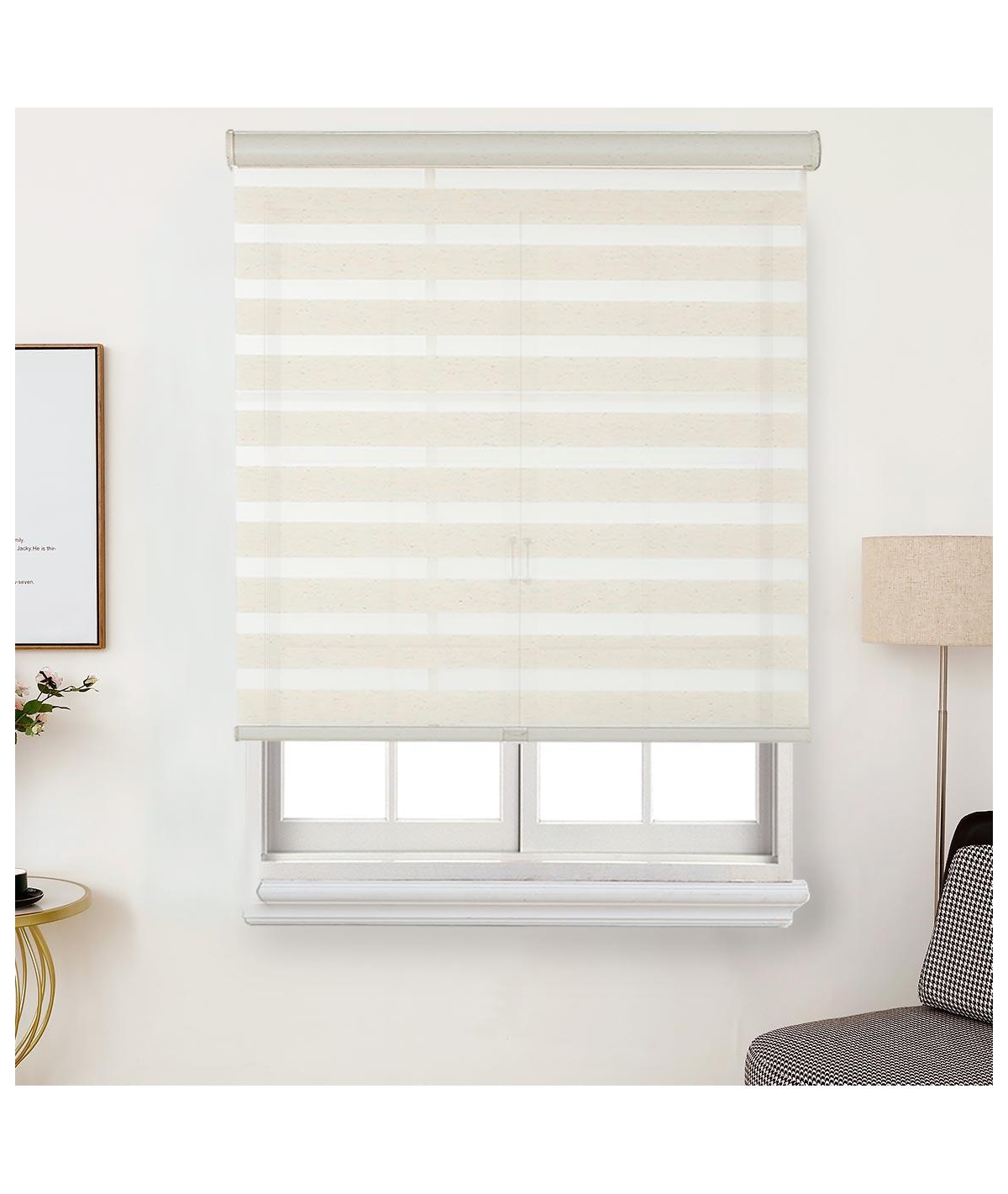 Click here for Shadisfy FauxLinen Zebra Shade  Cordless Free-Stop... prices