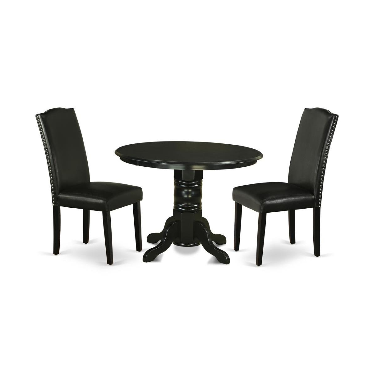 Click here for East West Furniture Dining Room Set Black  SHEN3-b... prices