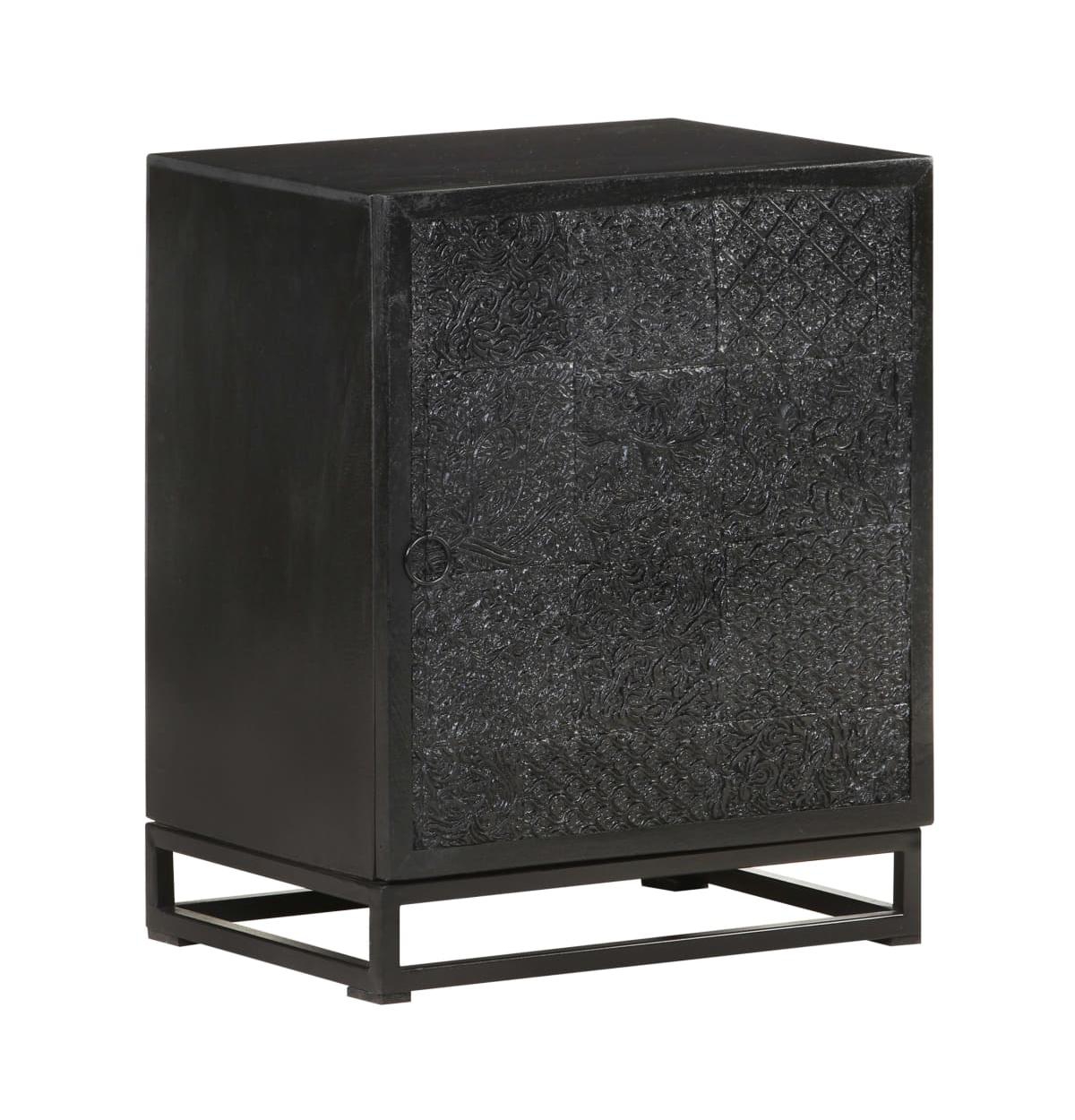 Click here for vidaXL Bedside Cabinet Black 15.7x11.8x19.7 Solid... prices
