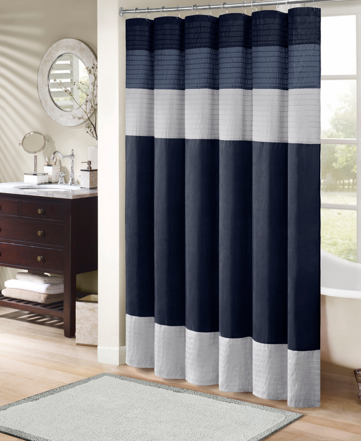 Click here for Madison Park Amherst Shower Curtain  72 x 72 - Nav... prices