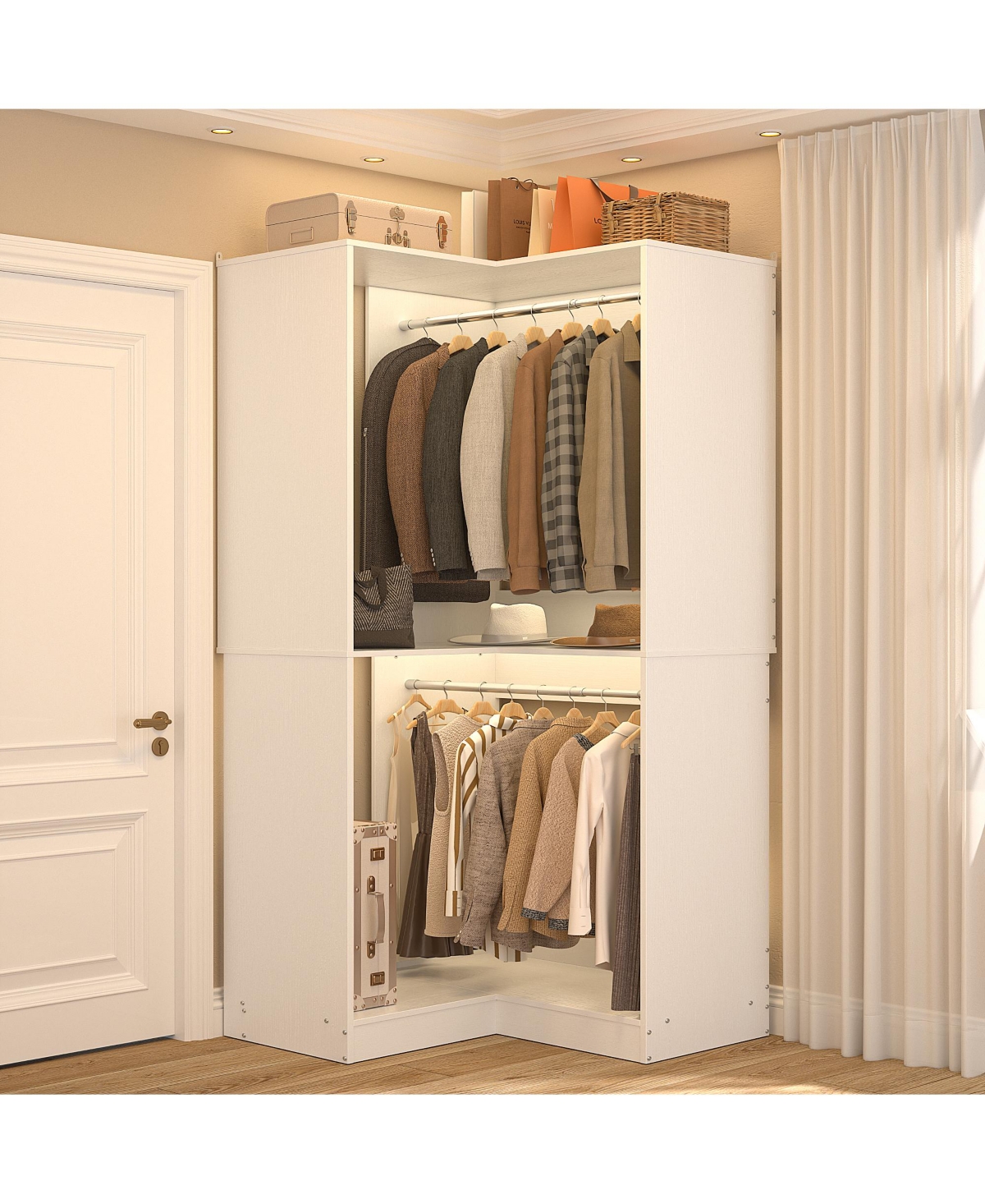 Click here for Aheaplus Freestanding Corner Closet Organizer with... prices