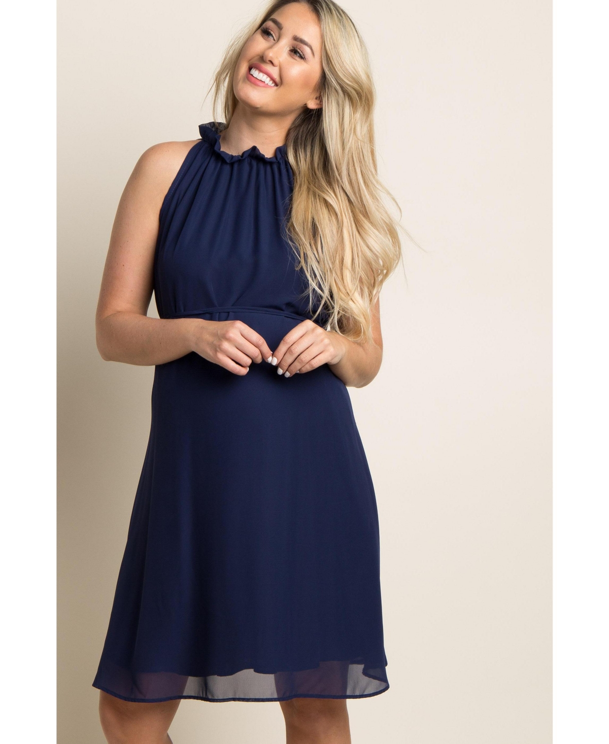 Click here for PinkBlush Black Chiffon High Neck Maternity Dress... prices