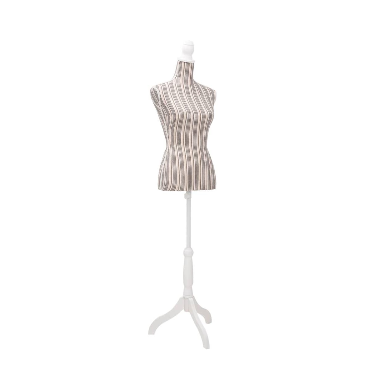 Click here for vidaXL Female Mannequin Beige with stripes - Gray prices