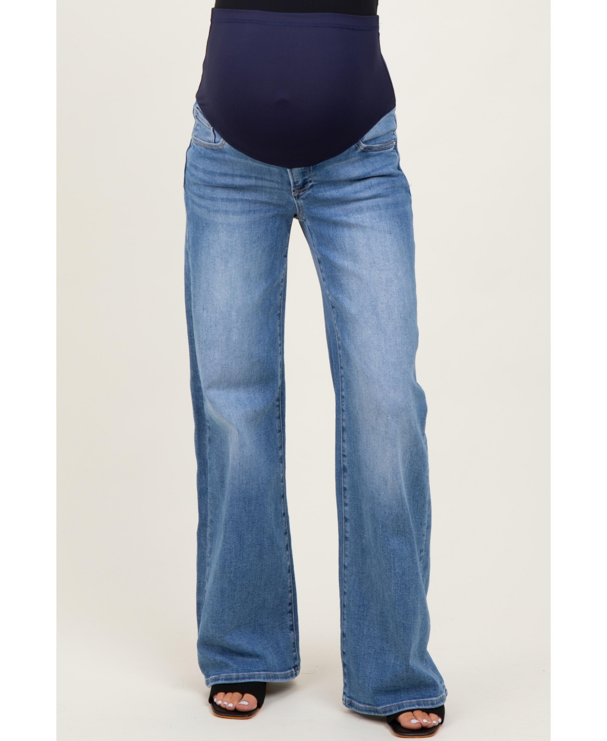 Click here for Pinkblush Maternity Medium Low Rise Wide Leg Jeans... prices