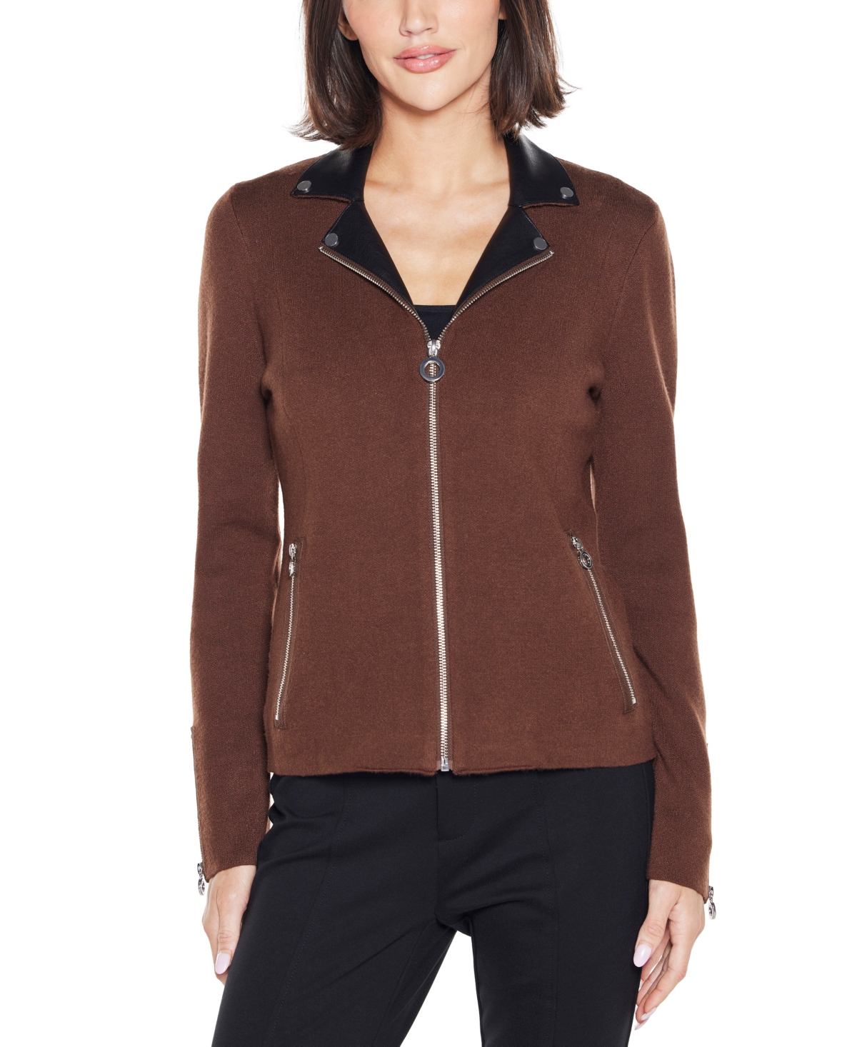 Click here for Belldini Womens Black Label Motorcycle Sweater Jac... prices