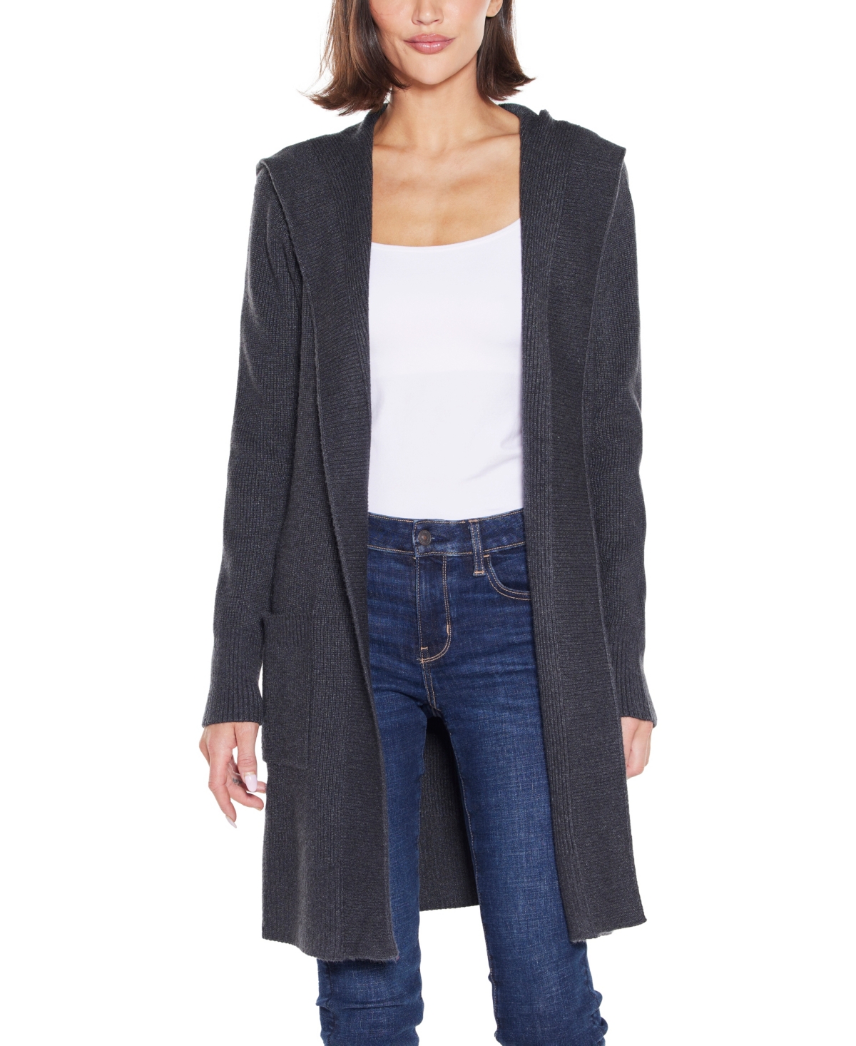 Click here for Belldini Womens Hooded Novelty-Stitch Coatigan Swe... prices