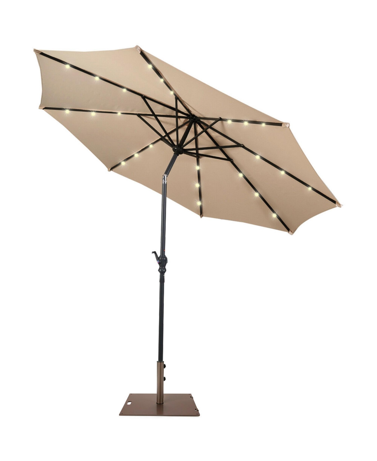 Click here for Gymax 10 Ft Patio Table Market Umbrella w/ 24 Sola... prices