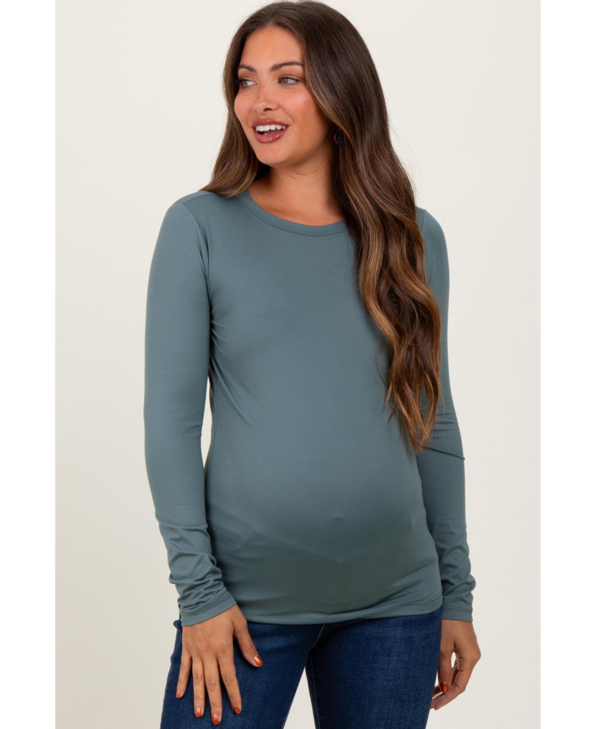 Click here for Pinkblush Maternity Burgundy Basic Long Sleeve Top... prices
