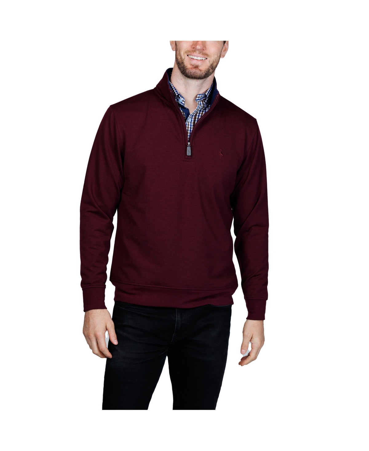 Click here for Tailorbyrd Mens Fleece Quarter Zip - Plum prices
