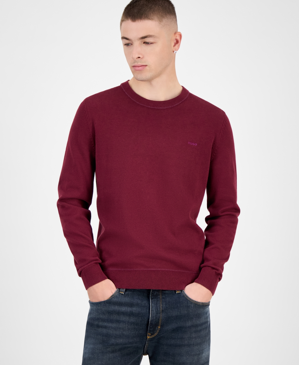 Click here for Hugo Boss Mens San Cassius Long-Sleeve Crewneck Sw... prices