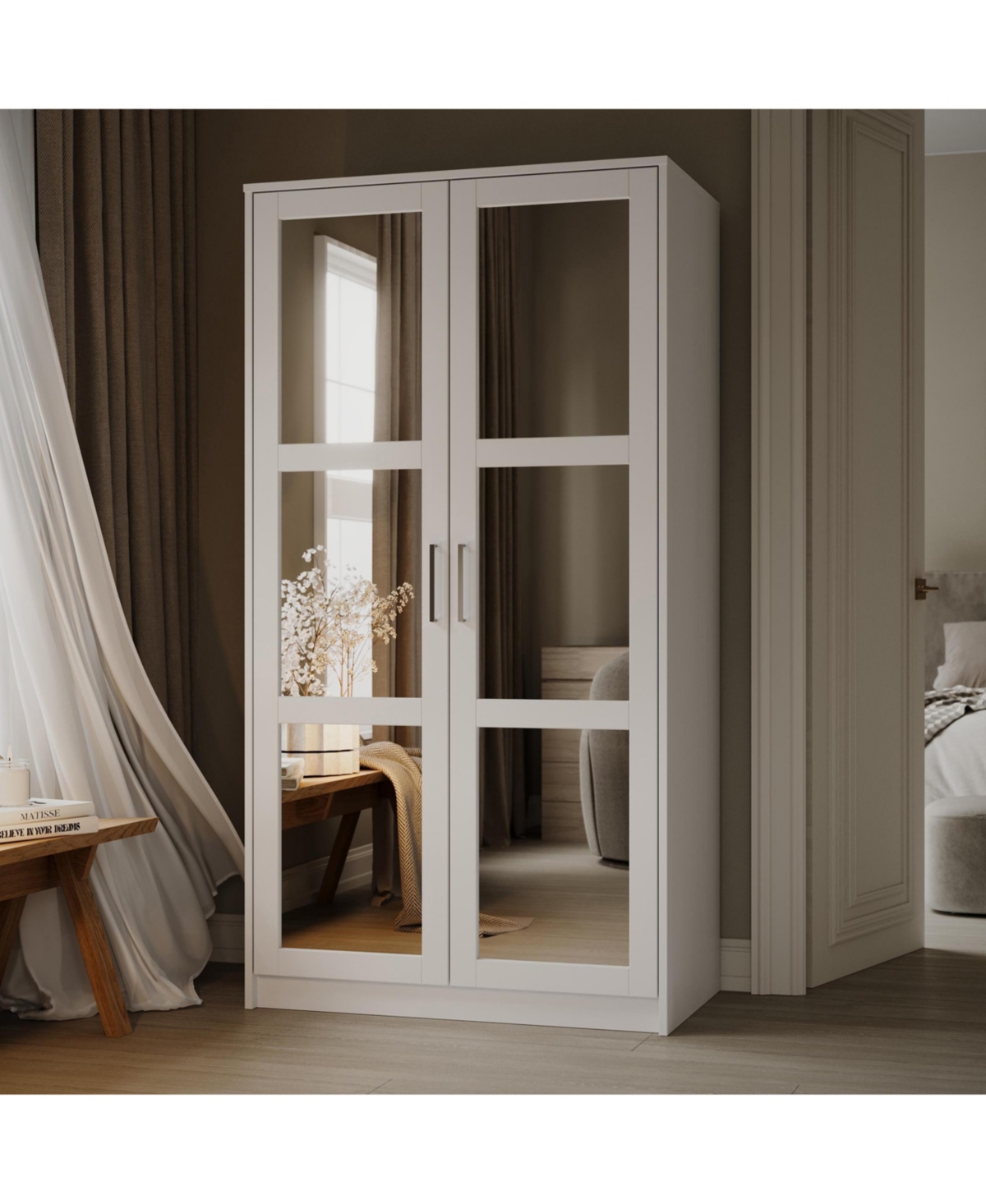 Click here for Palace Imports 100 Solid Wood Urban 2-Door Wardrob... prices