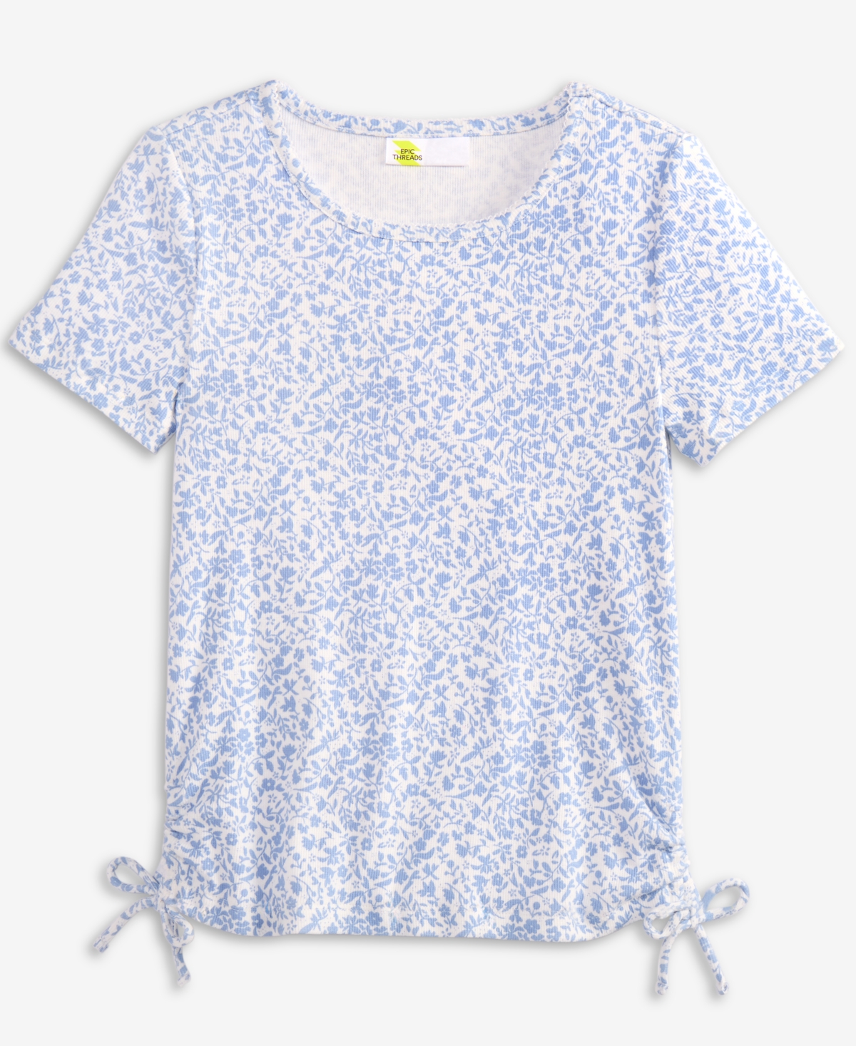 Click here for Epic Threads Girls 5-18 Printed Side Ruched Top  M... prices