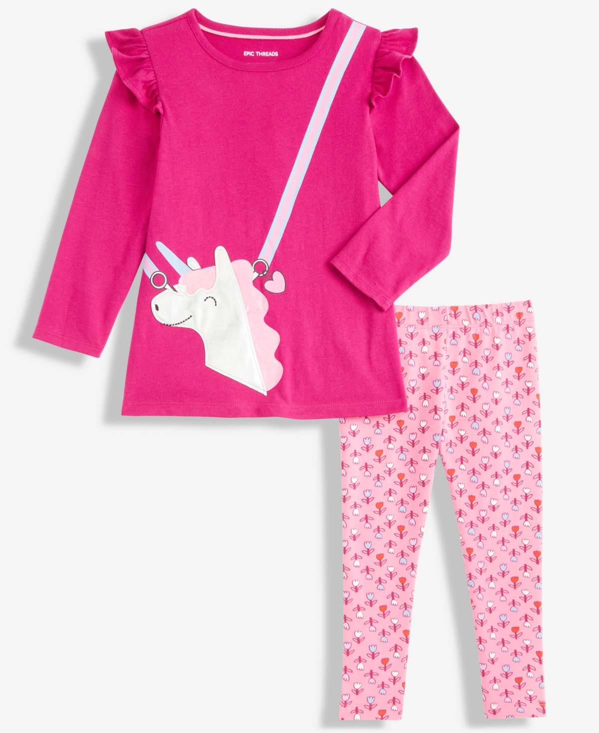 Click here for Epic Threads Girls Toddler 2T-4T 2-Piece Ruffled T... prices