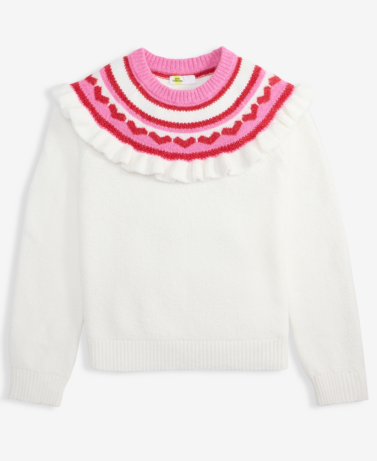 Click here for Epic Threads Girls 5-20 Heart Fair Isle Sweater  M... prices