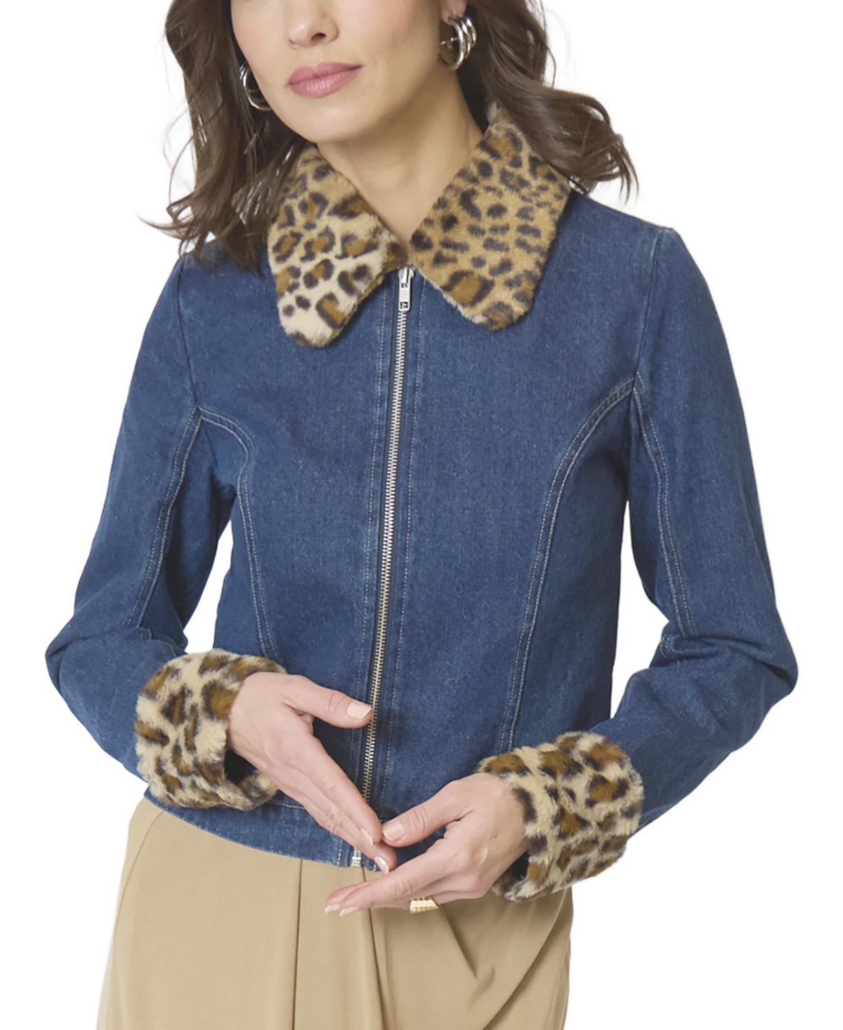 Click here for Central Park West Womens Gia Denim And Fur Jacket... prices