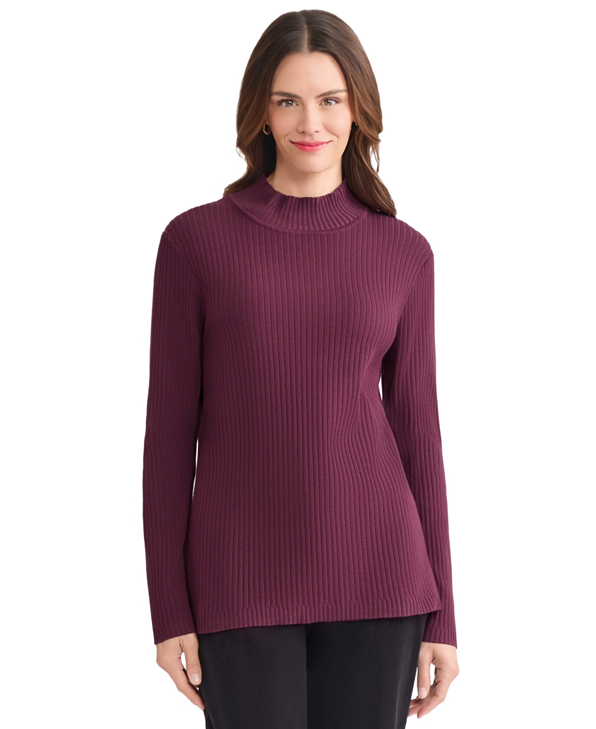 Click here for Jones New York Petite Sutton Mock Neck Sweater - W... prices