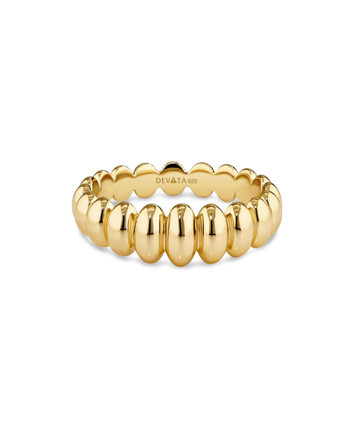 Click here for Devata Puffy Ribbed Ring in Gold Plated Sterling S... prices