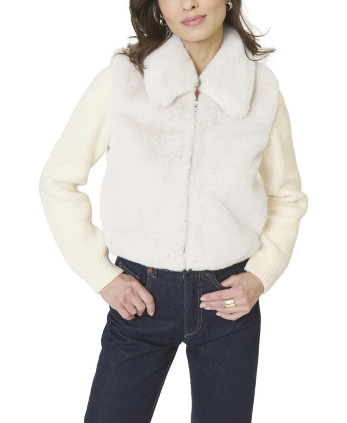 Click here for Central Park West Womens Gia Cropped Fur Sweater -... prices