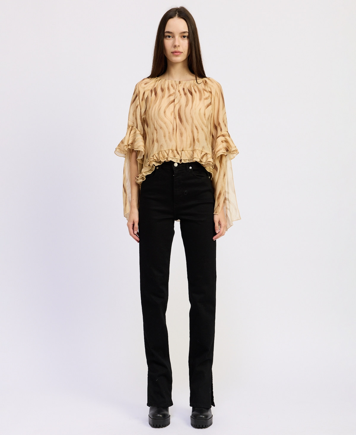 Click here for En Saison Womens Giavanna Printed Top - Burgindy M... prices