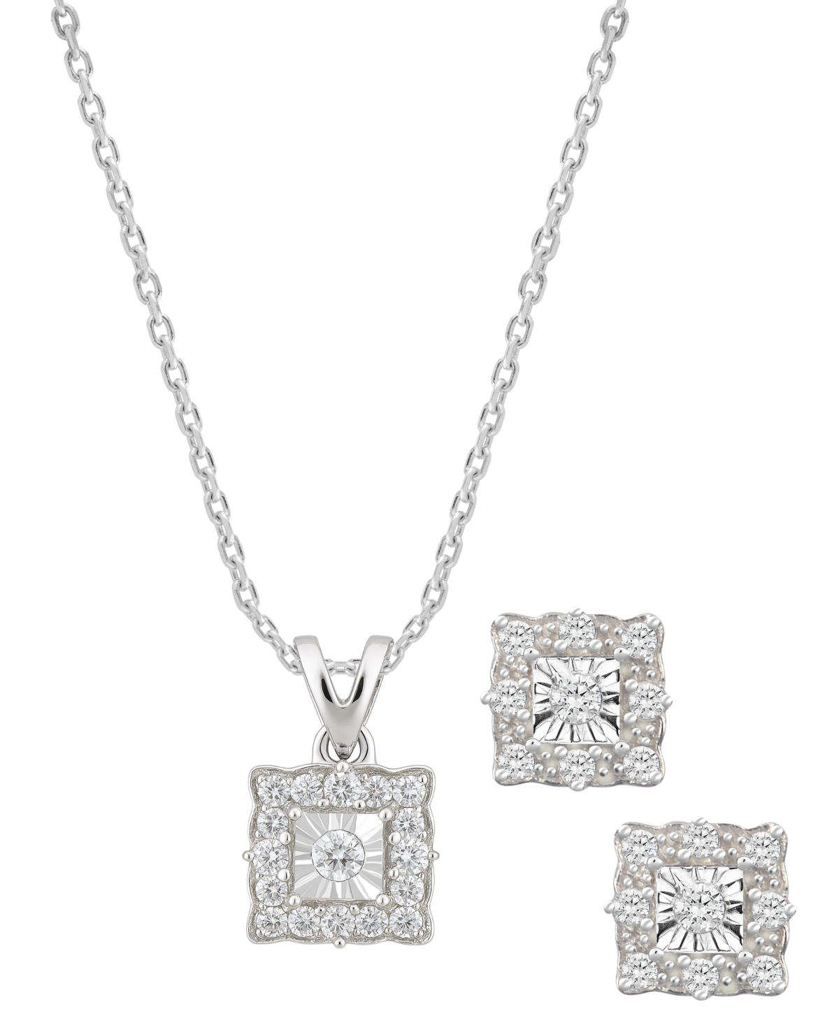 Click here for Macys 2-Pc. Diamond Necklace and Earrings Set (1/3... prices